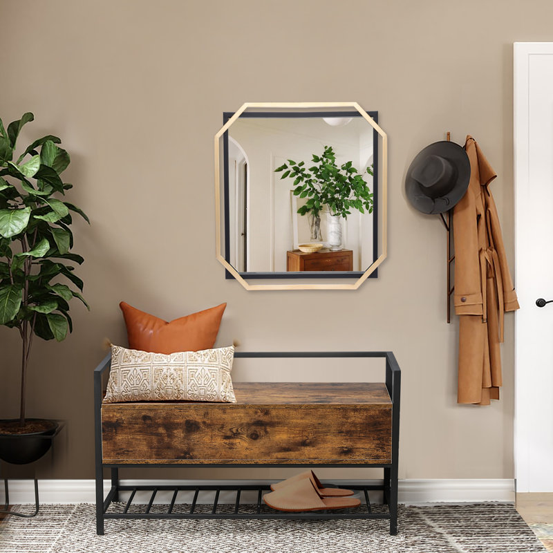 Willa Arlo™ Interiors Jakey Accent Wall Mirror in Black/Gold & Reviews | Wayfair